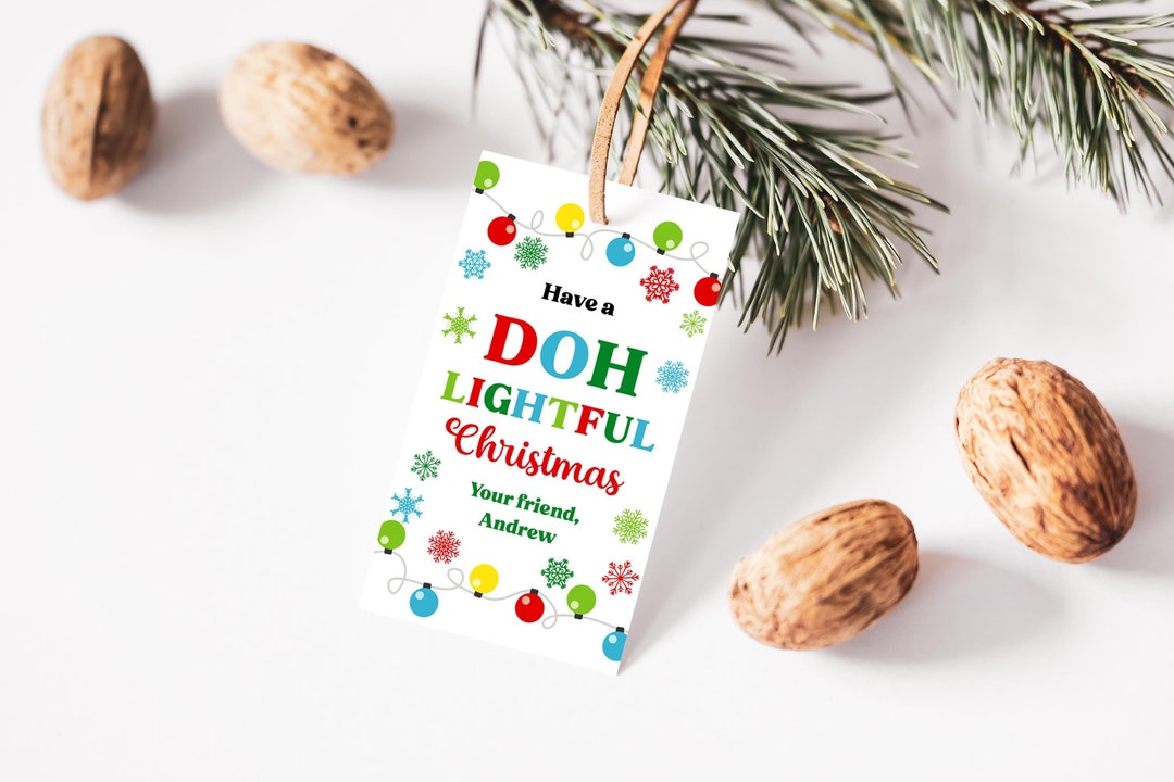EDITABLE Christmas Play Dough Gift Tag Doh Christmas Gift Tag Holiday ...