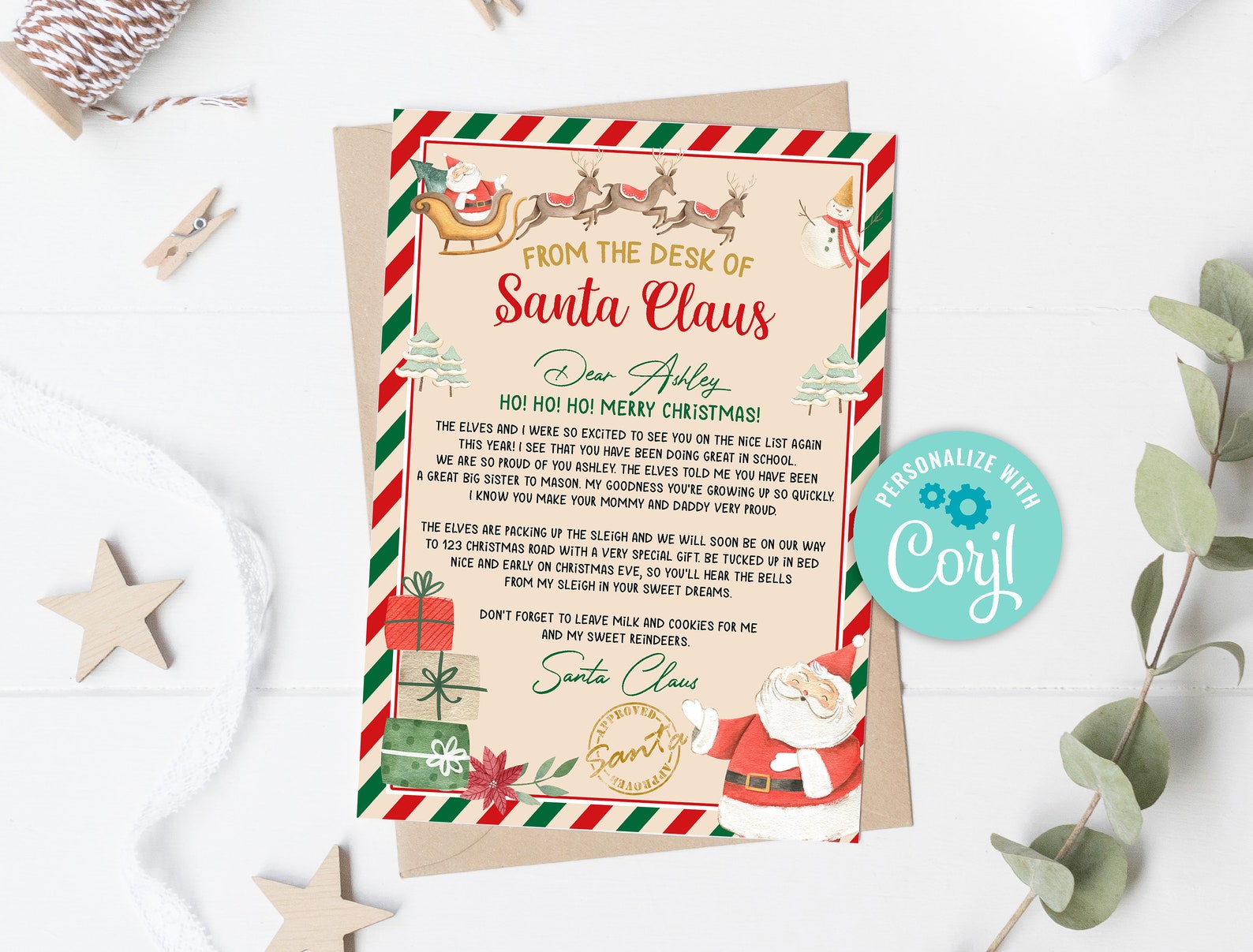 Editable Personalized Official Letter From Santa Claus Letter From the ...