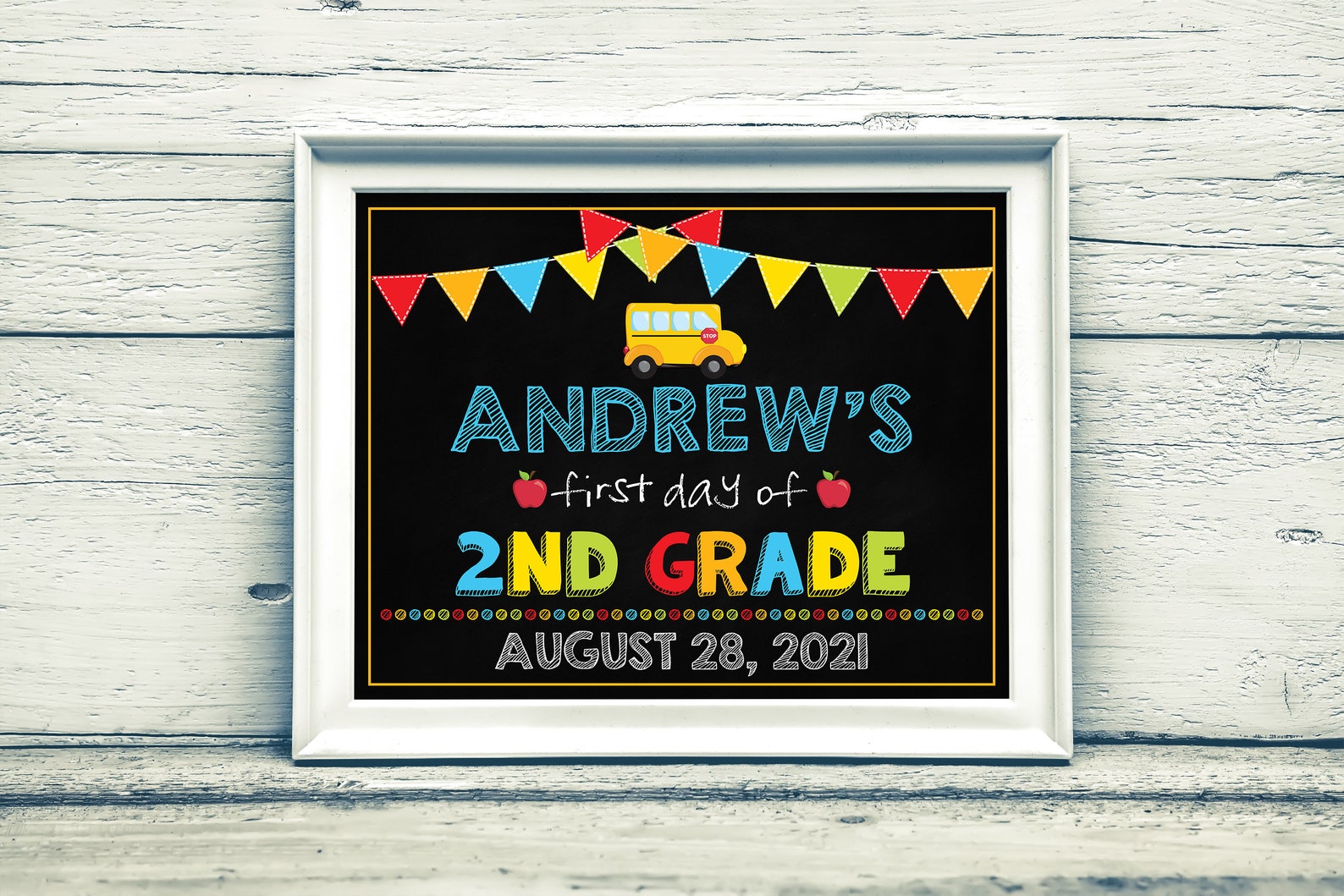 Editable First Day of Second Grade Sign First Day of School - Etsy