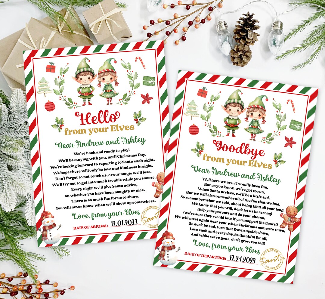 Editable Elves Letter Bundle Elves Letter Set Elf Arrival Letter Elves ...