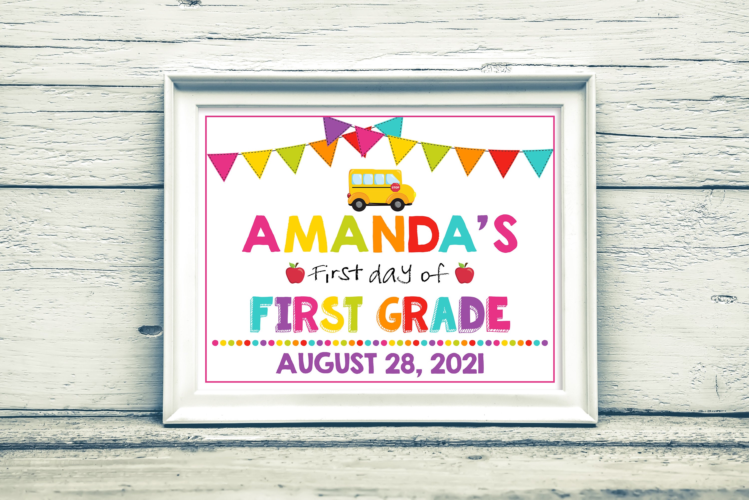 Editable First Day of First Grade Sign First Day of School - Etsy