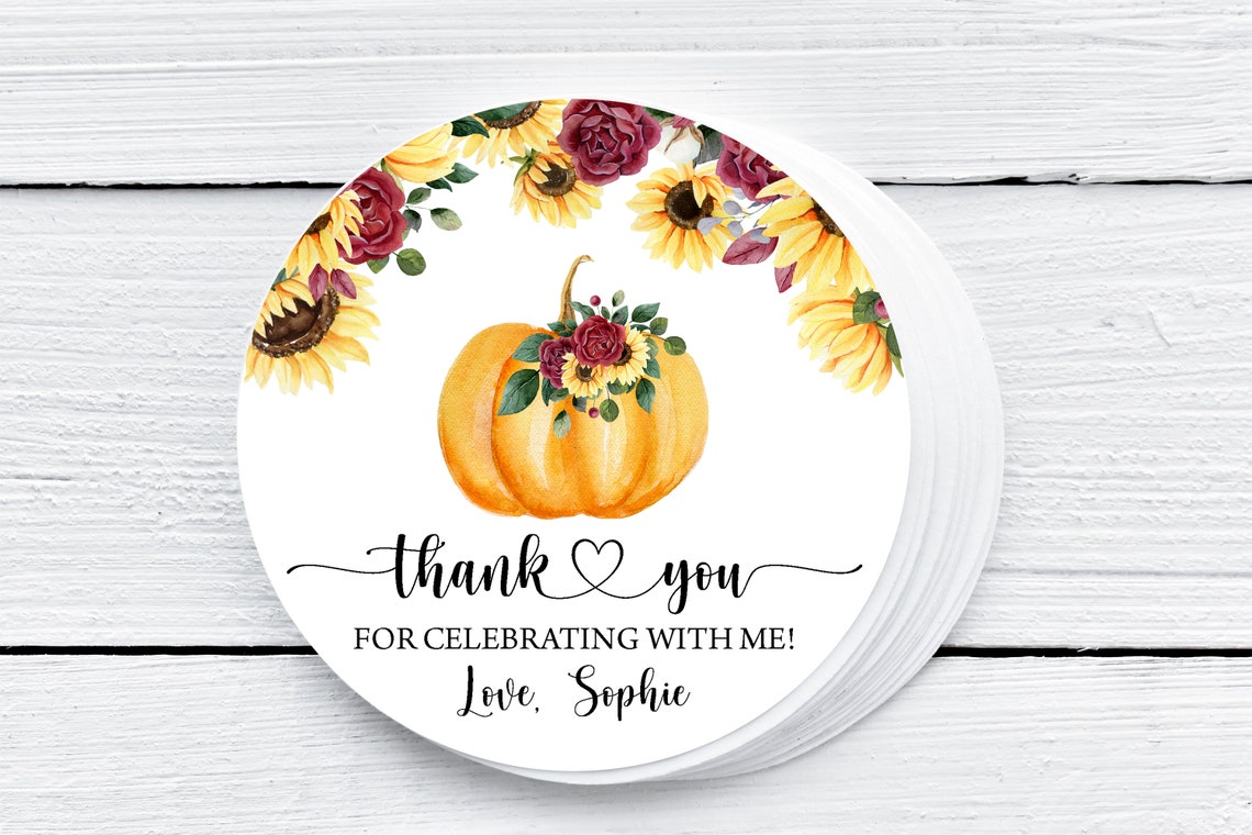 EDITABLE Pumpkin Thank You Tags Pumpkin Favor Tag Pumpkin Gift - Etsy
