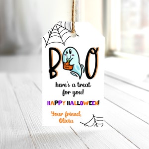 EDITABLE Halloween Favor Tags Boo Halloween Tags Cute Ghost Trick or ...