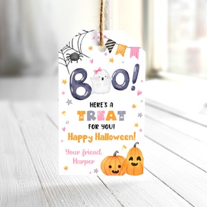 EDITABLE Halloween Treat Tag Boo Halloween Tags Halloween Pumpkin Party ...