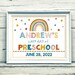 Editable Last Day of Preschool Sign Boho Rainbow Last Day of School ...