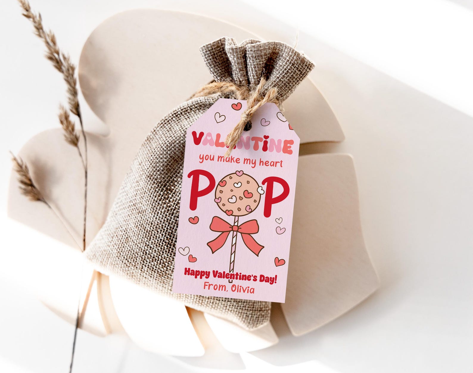 Editable You Make My Heart Pop Valentine's Day Gift Tag Valentine Cake ...