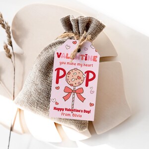 Editable You Make My Heart Pop Valentine's Day Gift Tag Valentine Cake ...
