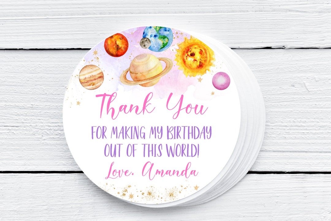 EDITABLE Space Birthday Favor Tags Galaxy Planets Outer Space - Etsy