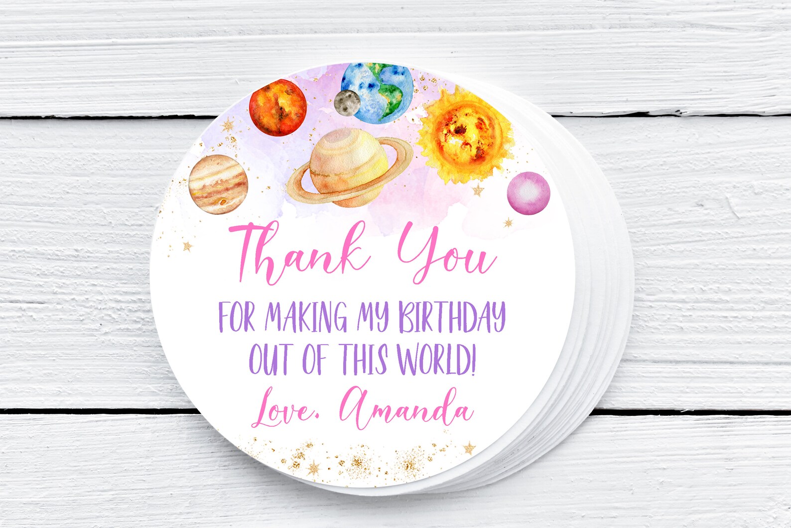EDITABLE Space Birthday Favor Tags Galaxy Planets Outer Space - Etsy