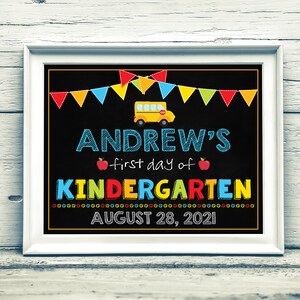 Editable First Day of Kindergarten Sign First Day of School Sign ...