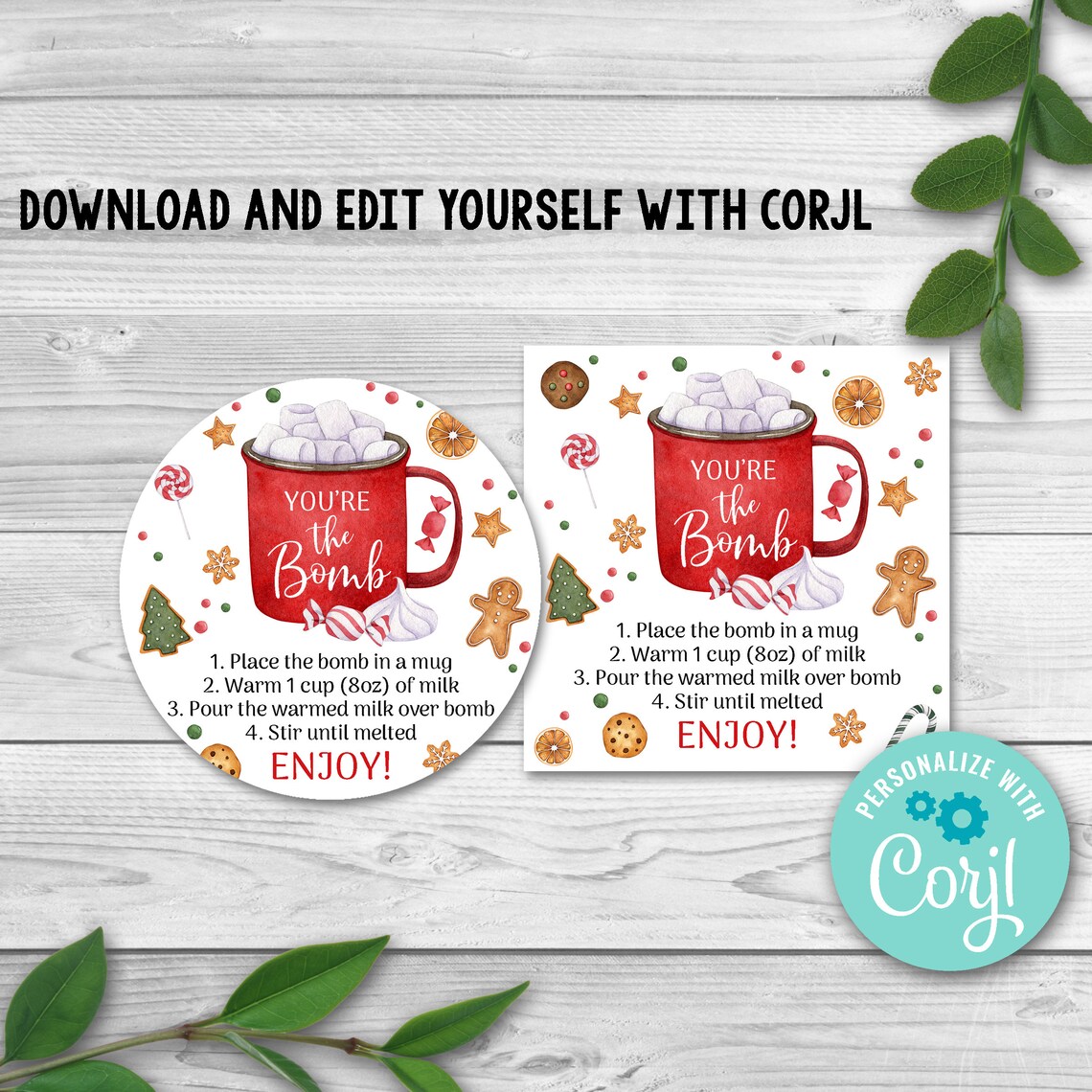 Hot Chocolate Bomb Tags Hot Cocoa Bomb Instructions Favor Tag | Etsy