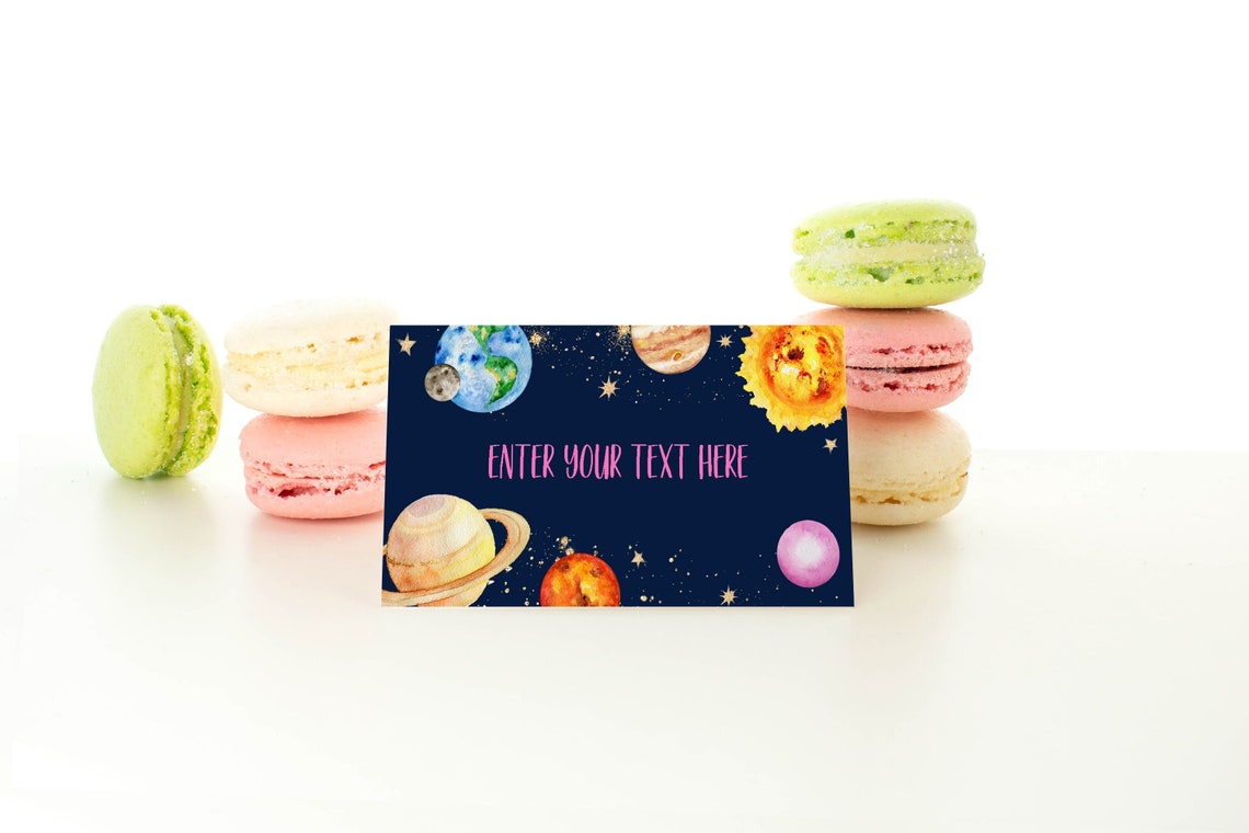 EDITABLE Space Food Cards Galaxy Food Label Planets Outer | Etsy