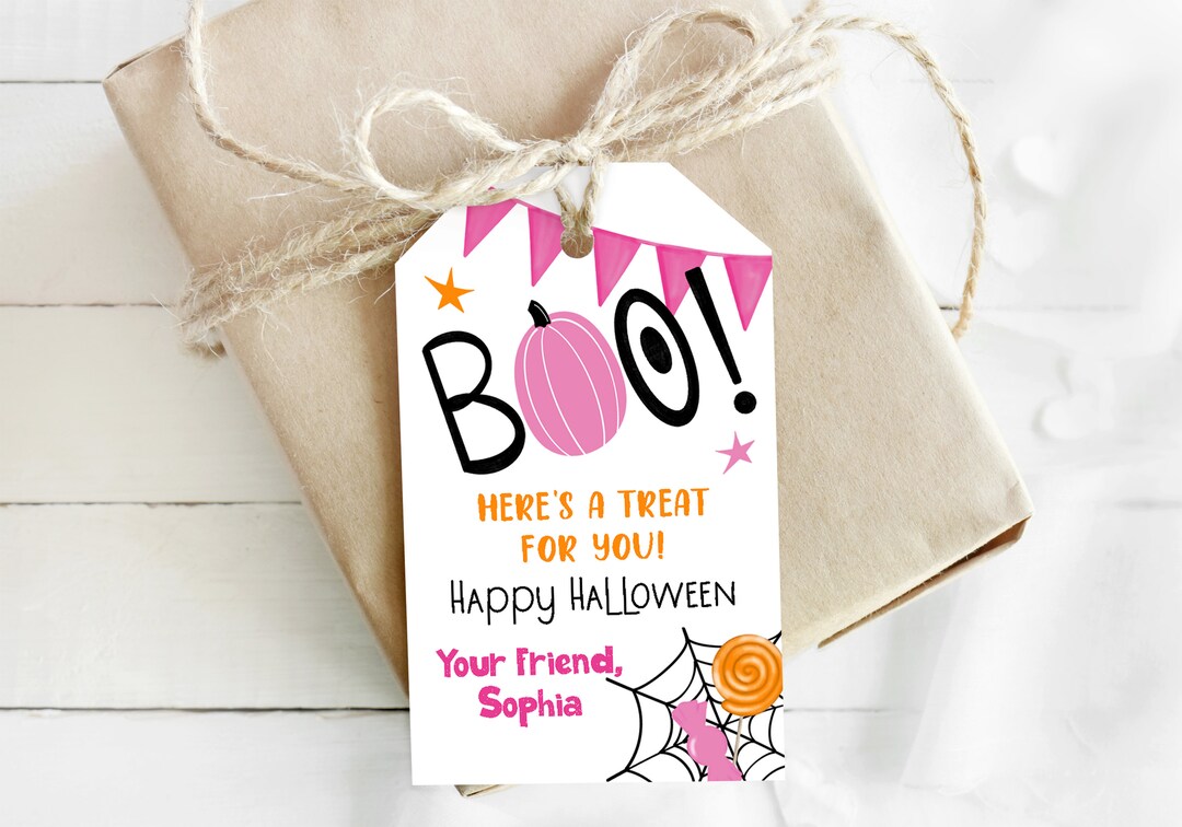 EDITABLE Halloween Treat Tags, Boo Halloween Tags, Halloween Pumpkin ...