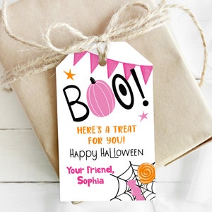 EDITABLE Halloween Treat Tags, Boo Halloween Tags, Halloween Pumpkin ...
