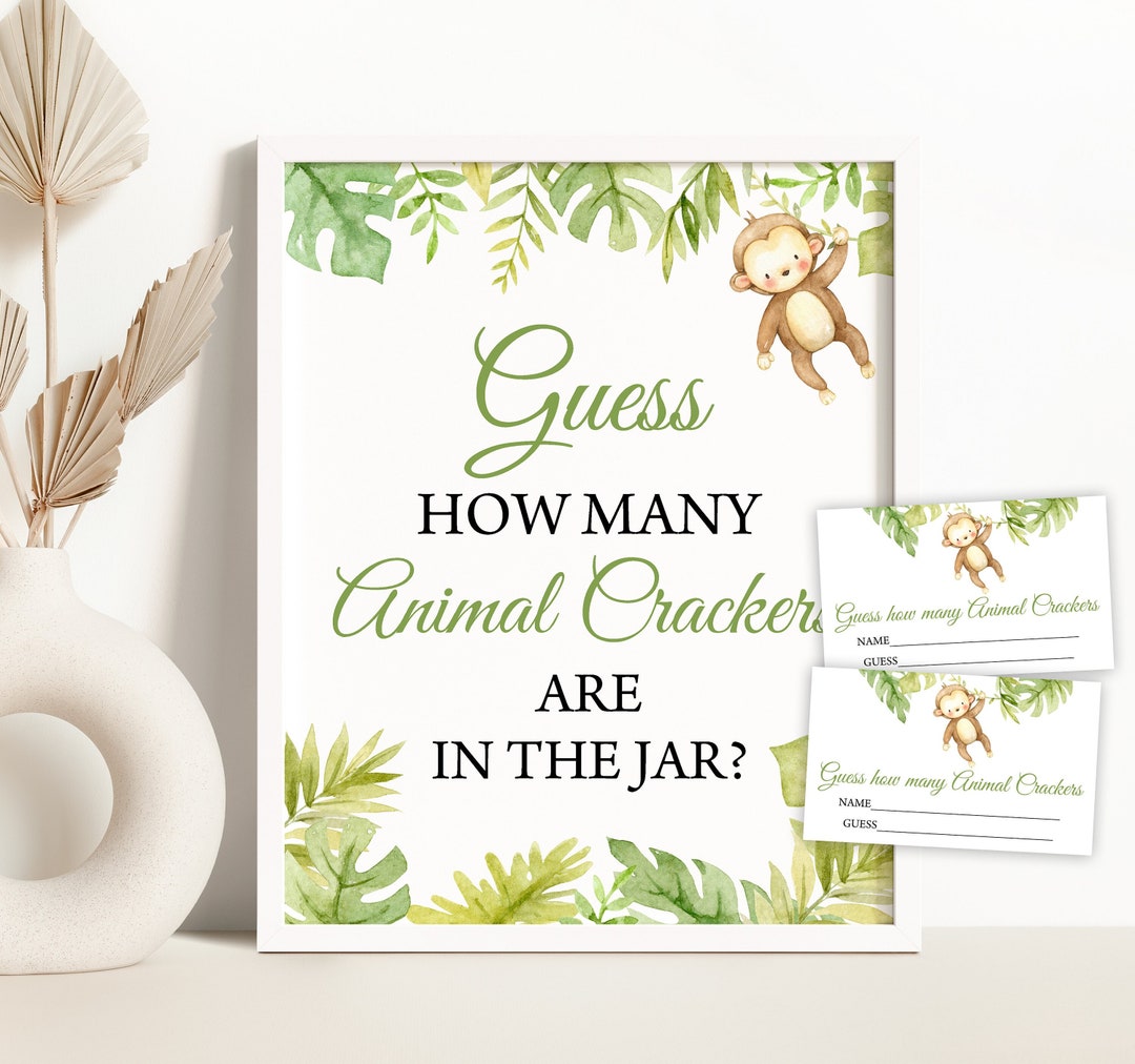 Monkey How Many Animal Crackers Are in the Jar Game Monkey Guess How ...