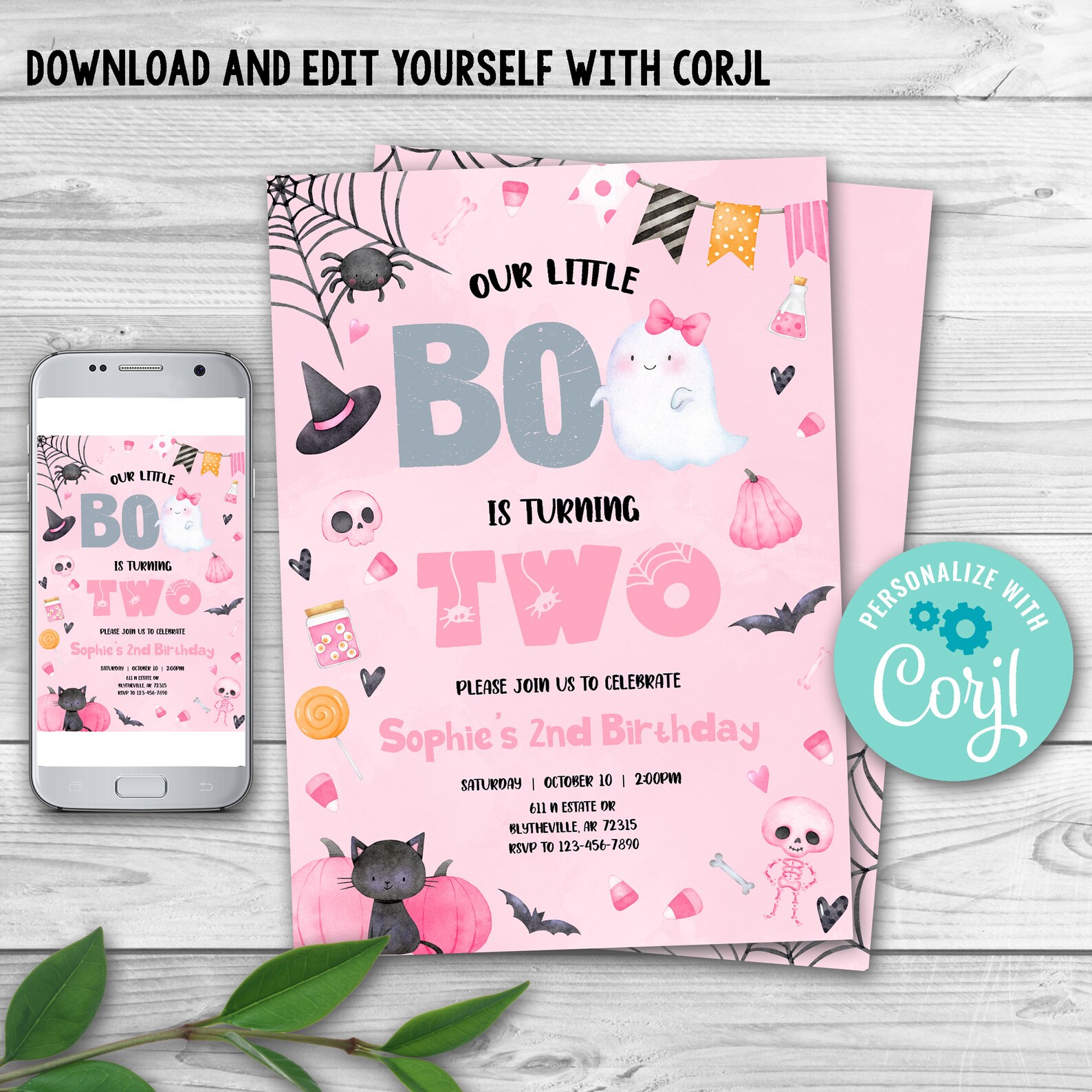 Editable Our Little Boo Birthday Party Invitation Halloween - Etsy