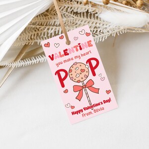 Editable You Make My Heart Pop Valentine's Day Gift Tag Valentine Cake ...
