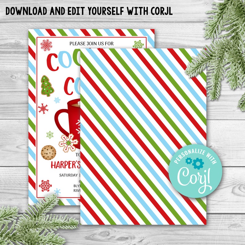 EDITABLE Cookies and Cocoa Birthday Invitation Hot Cocoa Party - Etsy