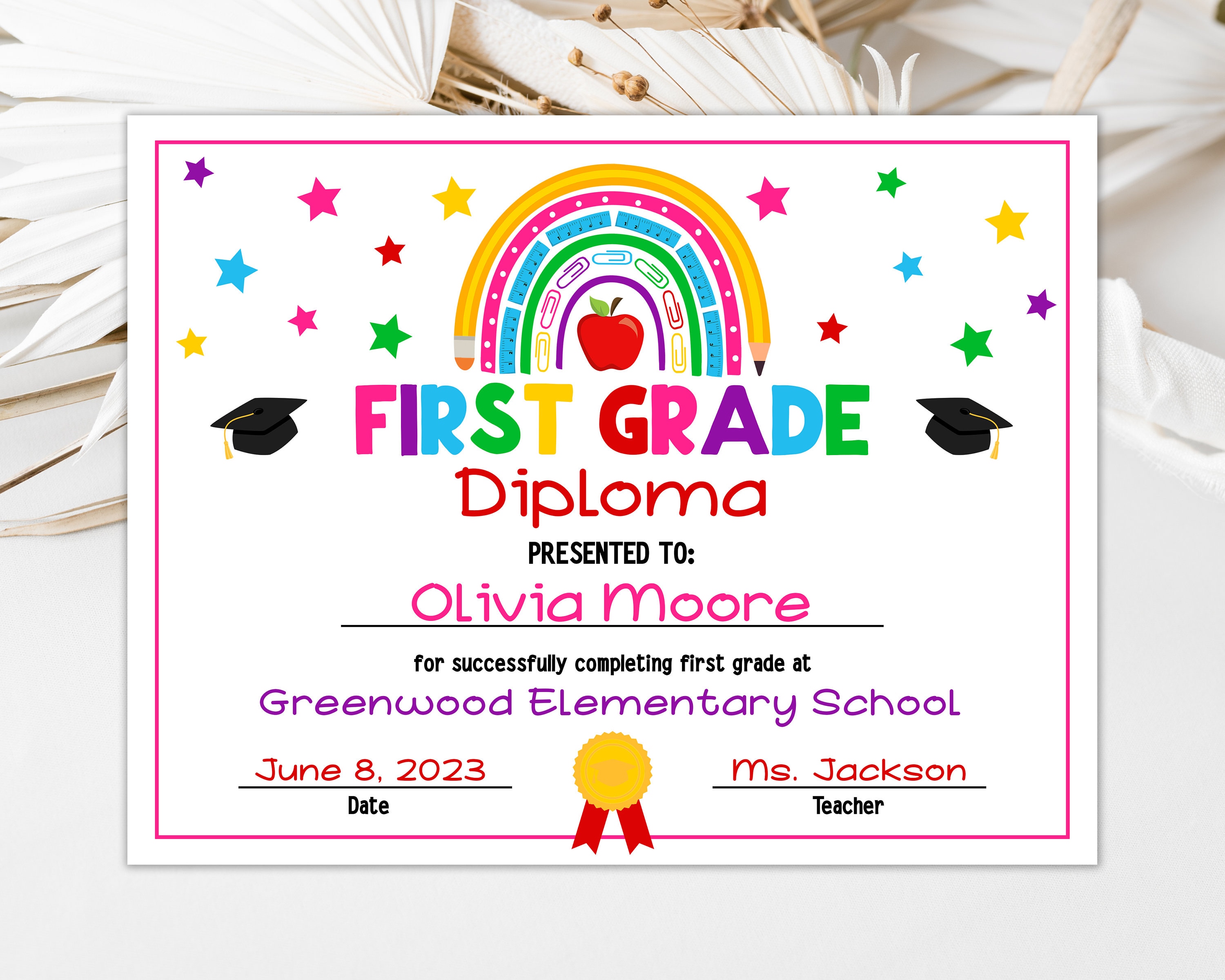 Diplomas De Graduación De Primer Grado Imprimibles