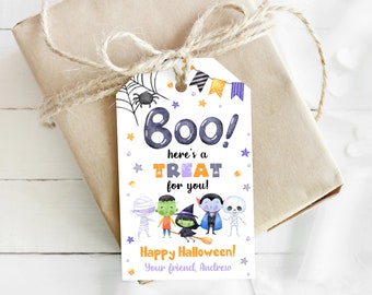 EDITABLE Halloween Favor Tags Boo Halloween Tags Halloween Trick or ...