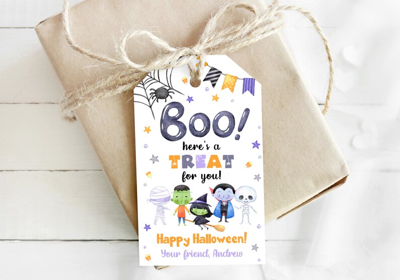 EDITABLE Halloween Favor Tags Boo Halloween Tags Halloween Trick or ...