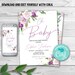EDITABLE Purple Floral Baby Shower Set, Lilac Baby Shower Invitation ...