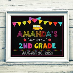 Editable First Day of Second Grade Sign First Day of School Sign ...