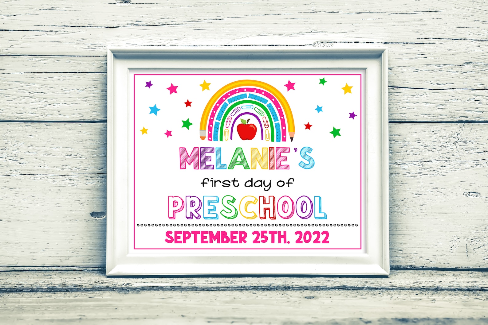 Editable First Day of Preschool Sign First Day of School Sign - Etsy