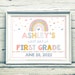 Editable Last Day of First Grade Sign Boho Rainbow Last Day of School ...