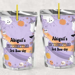 EDITABLE Halloween Birthday Invitation and Bundle Retro Groovy Ghost ...