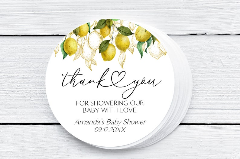 EDITABLE Lemon Thank You Tags Lemon Favor Tag Lemon Gift Tag - Etsy