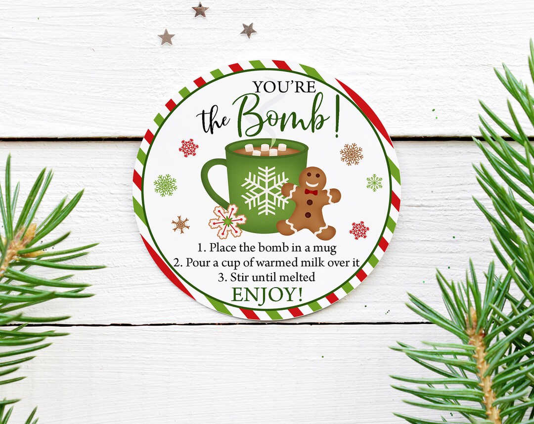 Hot Cocoa Bomb Instructions Favor Tag, Hot Chocolate Bomb Tags, Hot ...