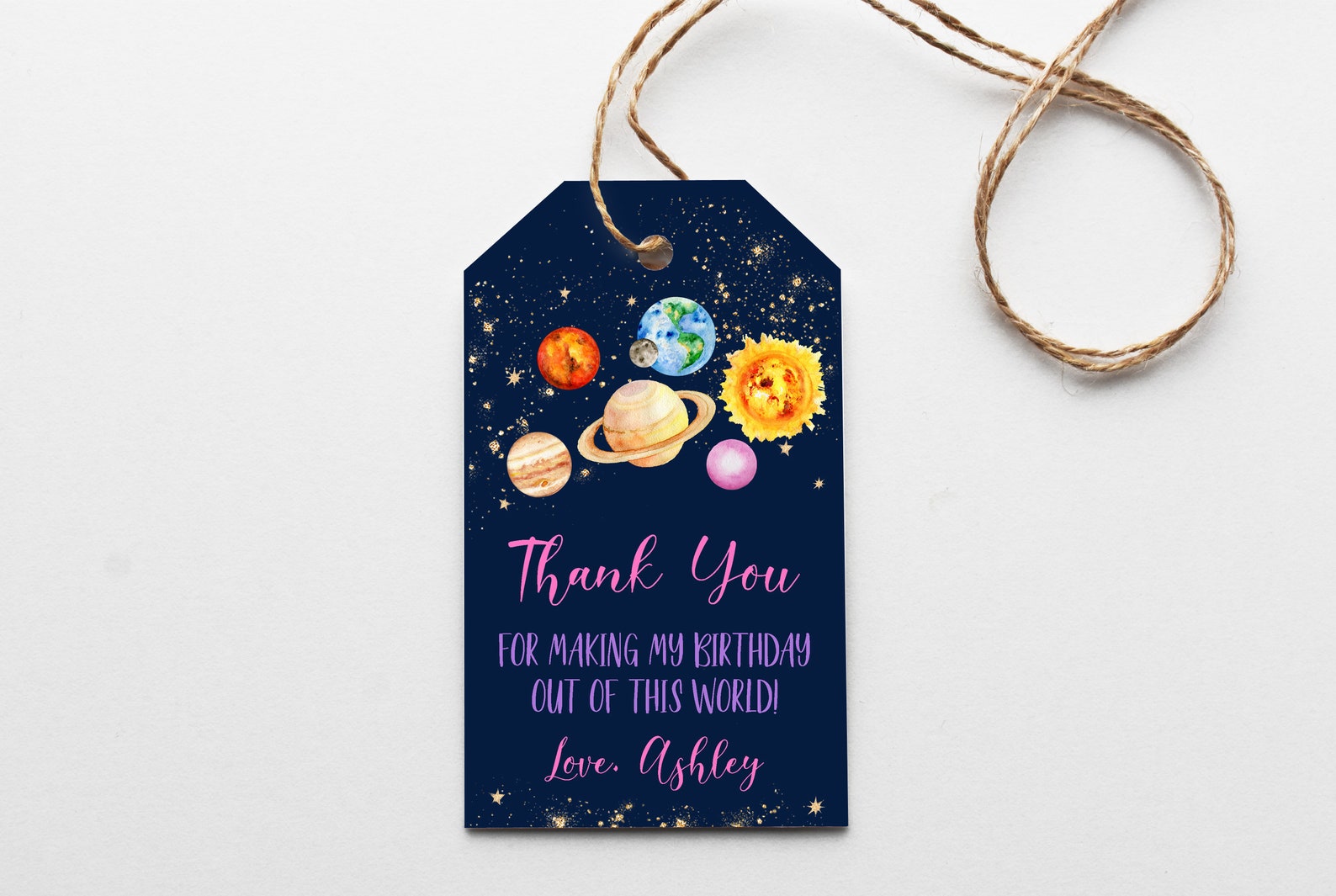 EDITABLE Space Birthday Favor Tags Galaxy Planets Outer Space Tag Outer ...