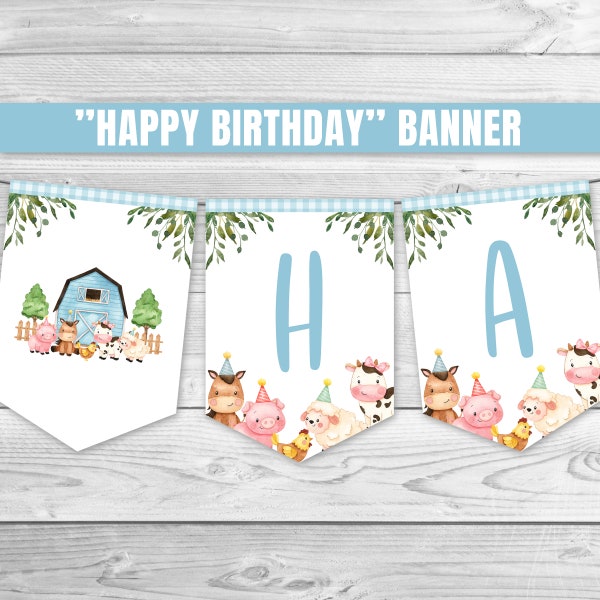 Farm Birthday Banner - Etsy
