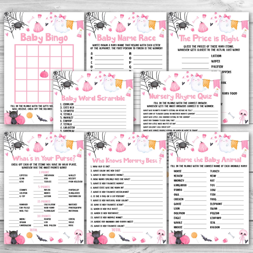 Little Boo Baby Shower Game Package 8 Printable Halloween Baby Shower ...