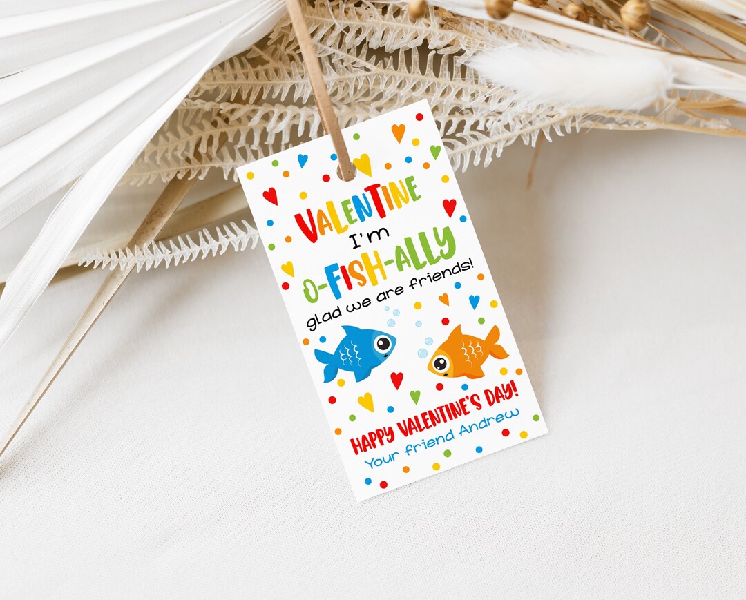 Editable Valentines Goldfish Gift Tags You Are O'fish'ally Awesome ...