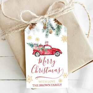 EDITABLE Christmas Tags, Christmas Favor Tag, Christmas Gift Labels ...