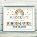 Editable Last Day of Kindergarten Sign Boho Rainbow Last Day of School ...
