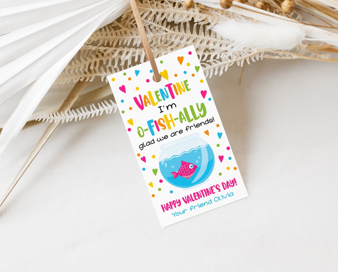 Editable Valentines Goldfish Gift Tags You Are O'fish'ally Awesome ...