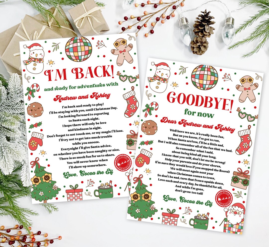 Editable Elf Letter Bundle Elf Letter Set Elf Arrival Letter Christmas ...