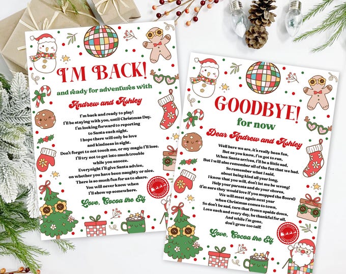 Editable Elf Letter Bundle Elf Letter Set Elf Arrival Letter Christmas ...