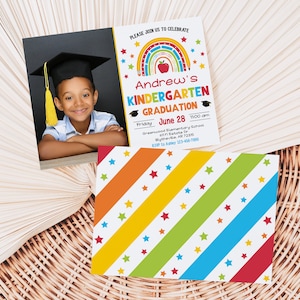 Editable Kindergarten Graduation Invitation Graduation Party Invitation ...