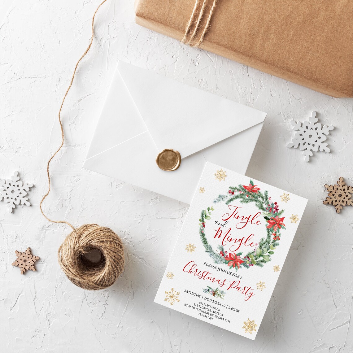 EDITABLE Jingle and Mingle Christmas Invitation Christmas - Etsy