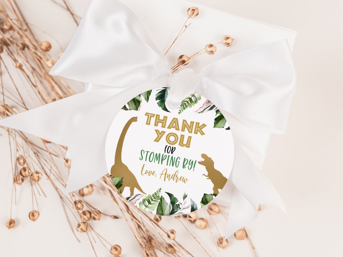 EDITABLE Dinosaur Favor Tag Printable Dinosaur Birthday Thank - Etsy