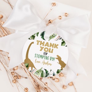 EDITABLE Dinosaur Favor Tag Printable Dinosaur Birthday Thank You Tags ...