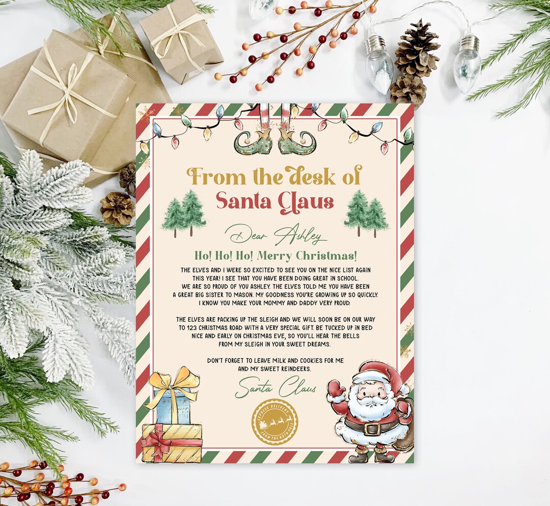 Editable Personalized Letter From Santa Claus Letter From the Desk of ...