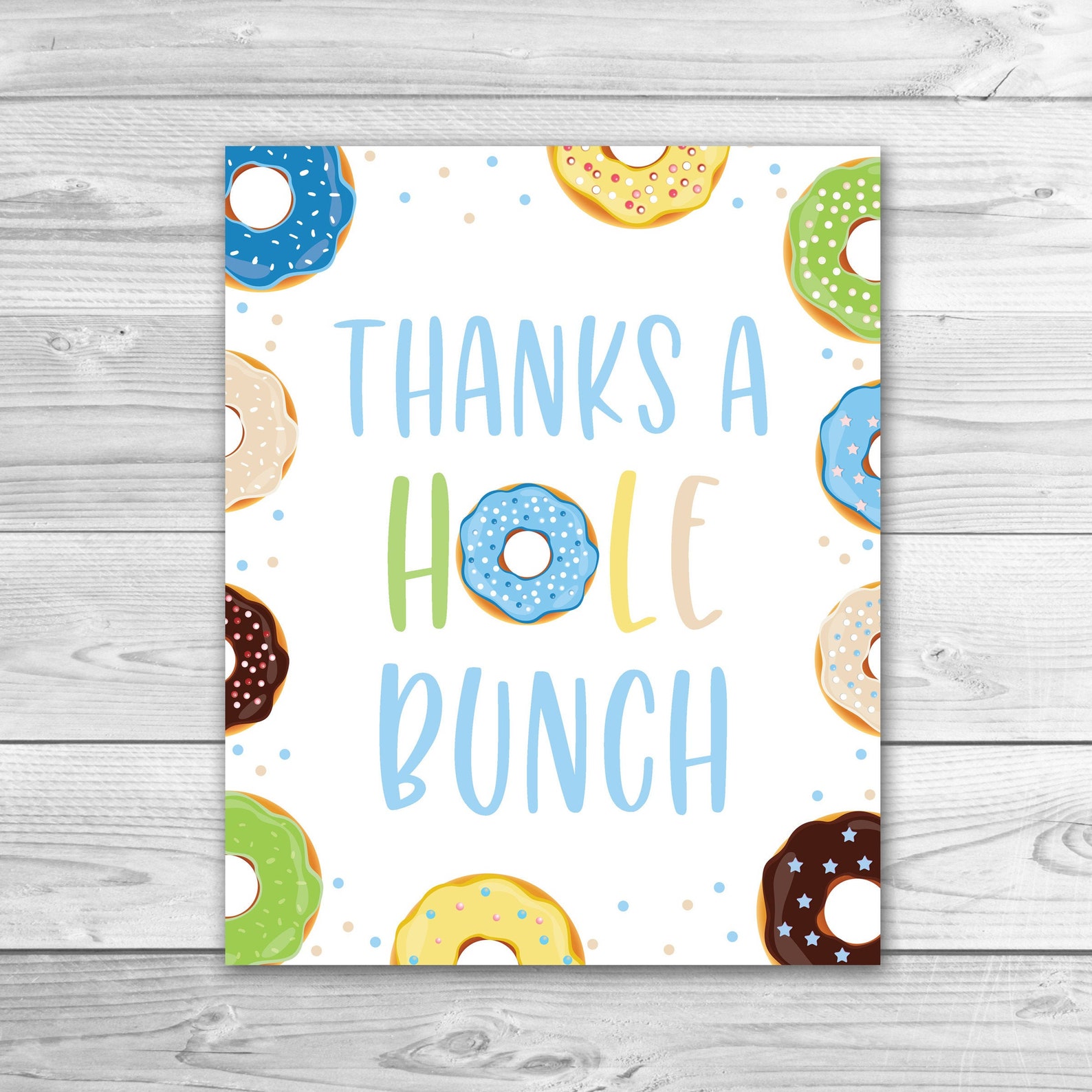 Thanks a Hole Bunch Donut Birthday Sign Donut Birthday Party | Etsy