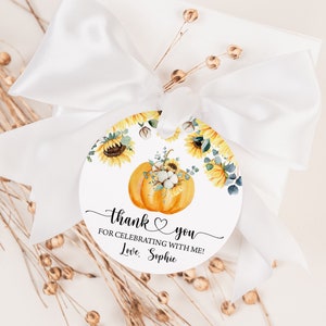 EDITABLE Pumpkin Thank You Tags Pumpkin Favor Tag Pumpkin Gift Tags ...