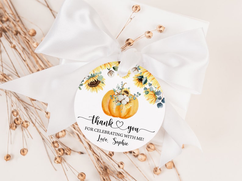 EDITABLE Pumpkin Thank You Tags Pumpkin Favor Tag Pumpkin Gift - Etsy