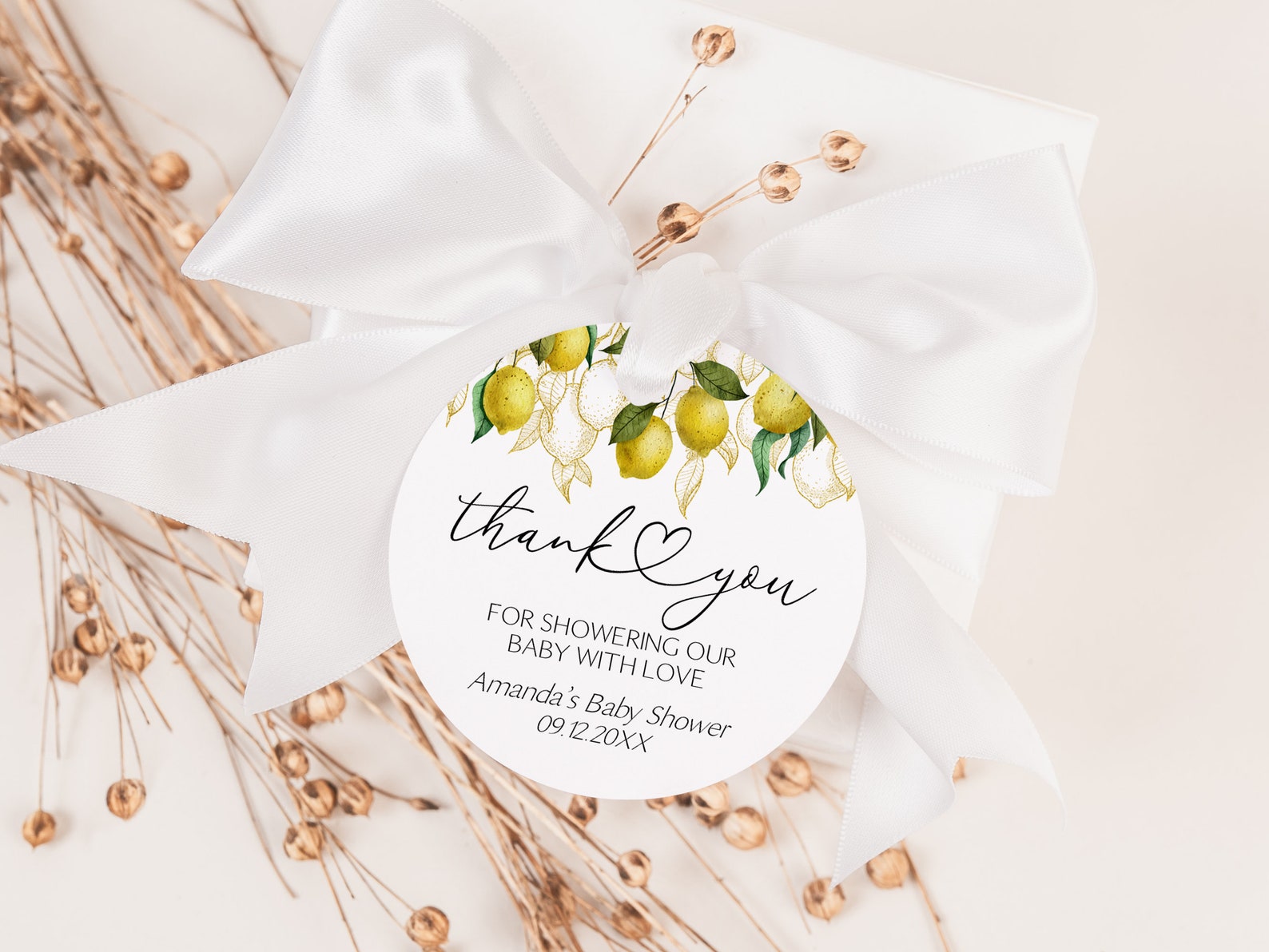 EDITABLE Lemon Thank You Tags Lemon Favor Tag Lemon Gift Tag Citrus ...